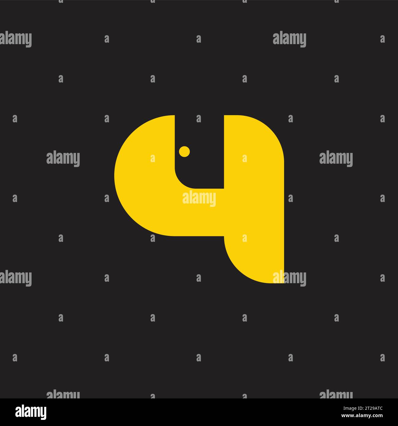 letter q number 4 abstract wallet logo vector Stock Vector Image & Art ...