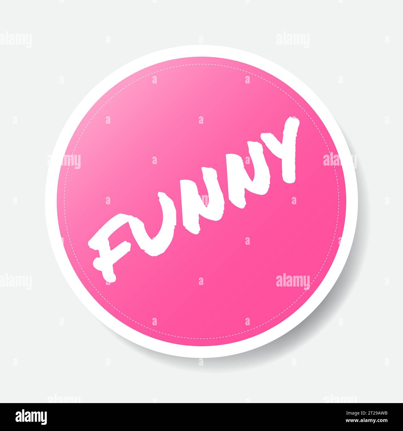 Pink color circle shape sticker with positive phrase, vector ...