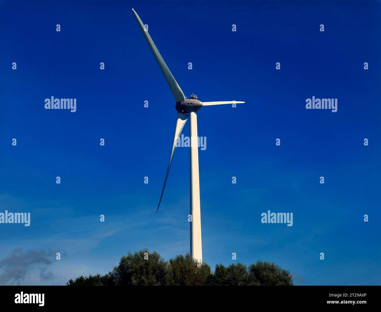 Wind power plant rotor close view. Windpower generator. Green energy ...
