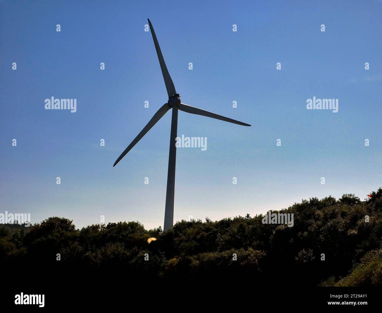 Wind power plant rotor close view. Windpower generator. Green energy ...