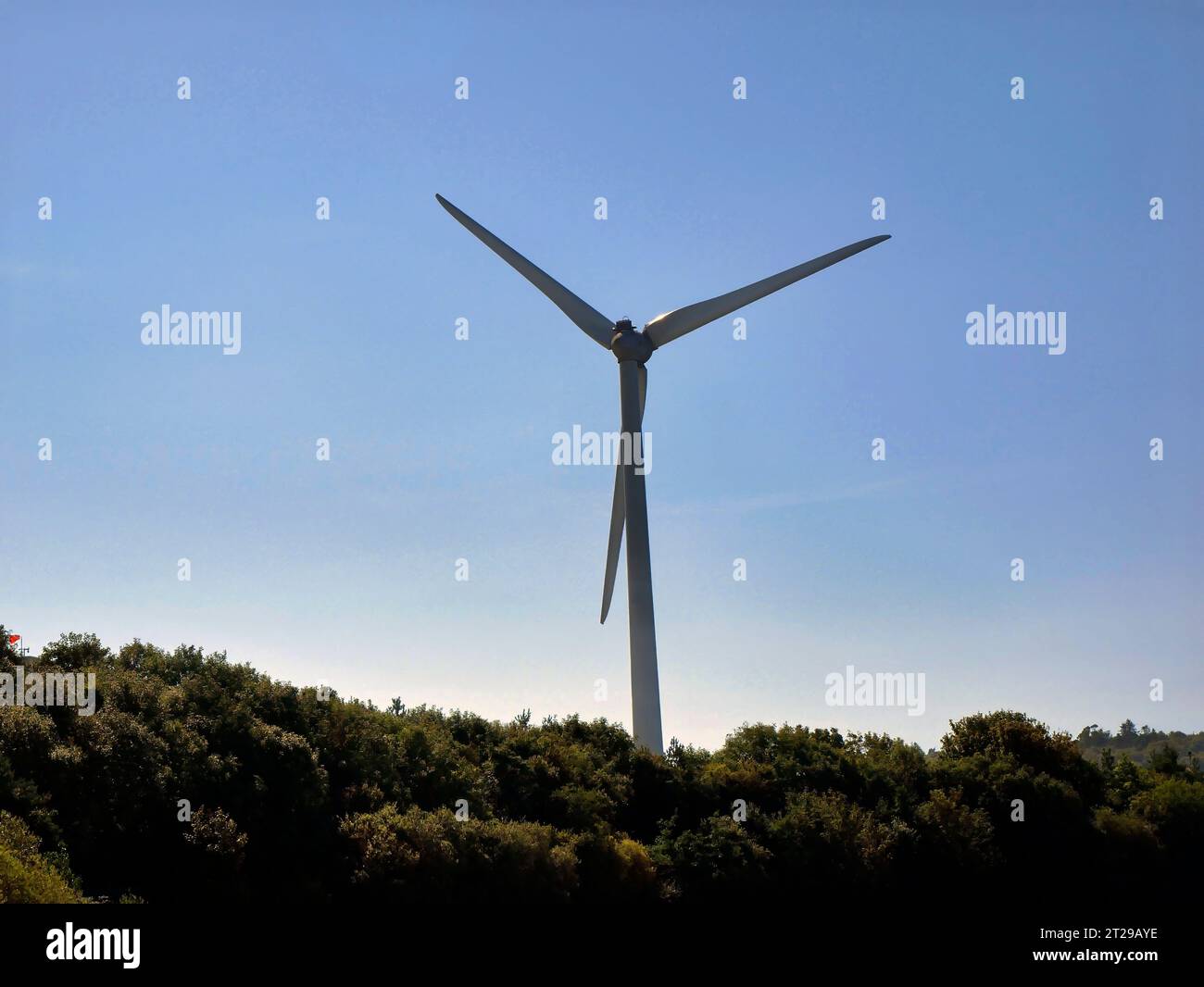Wind power plant rotor close view. Windpower generator. Green energy ...