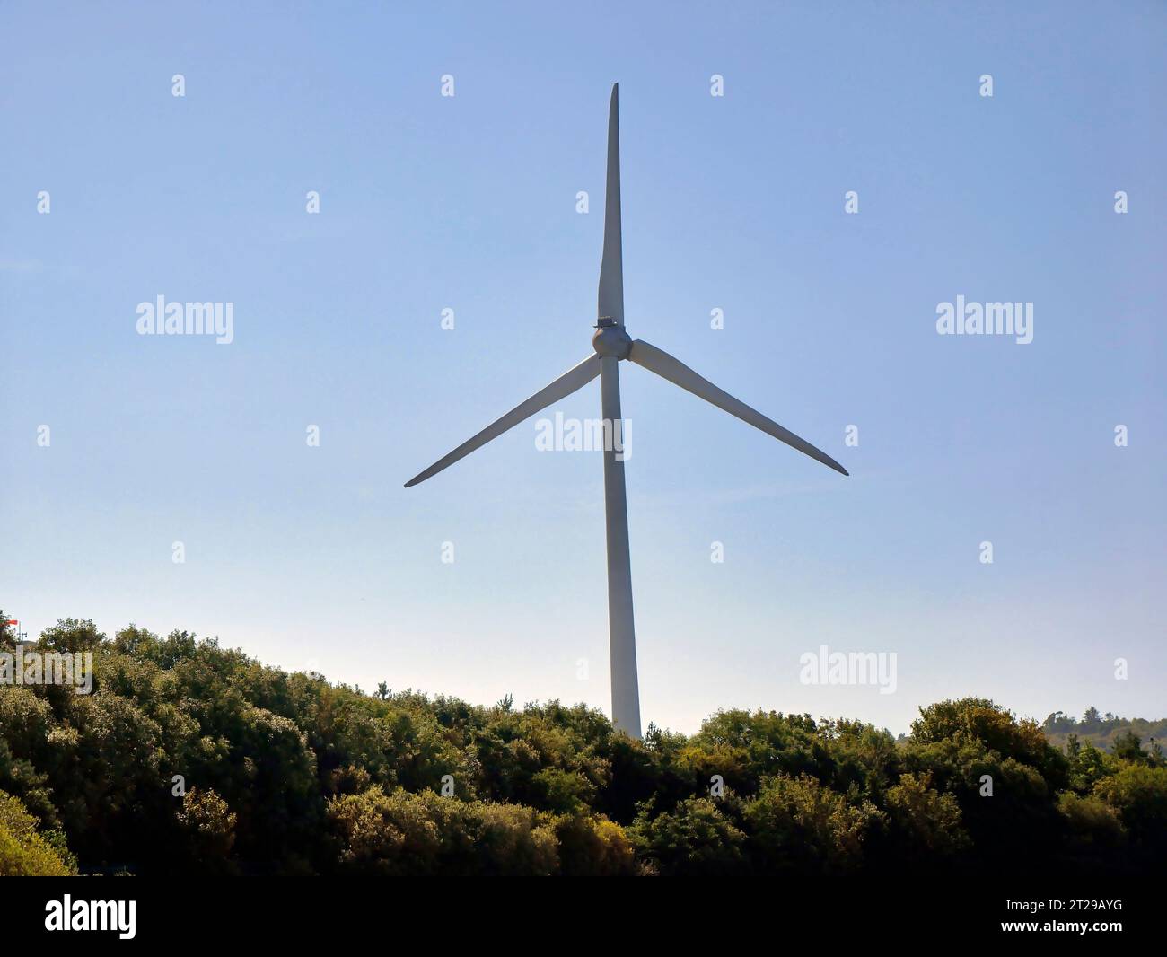 Wind power plant rotor close view. Windpower generator. Green energy ...