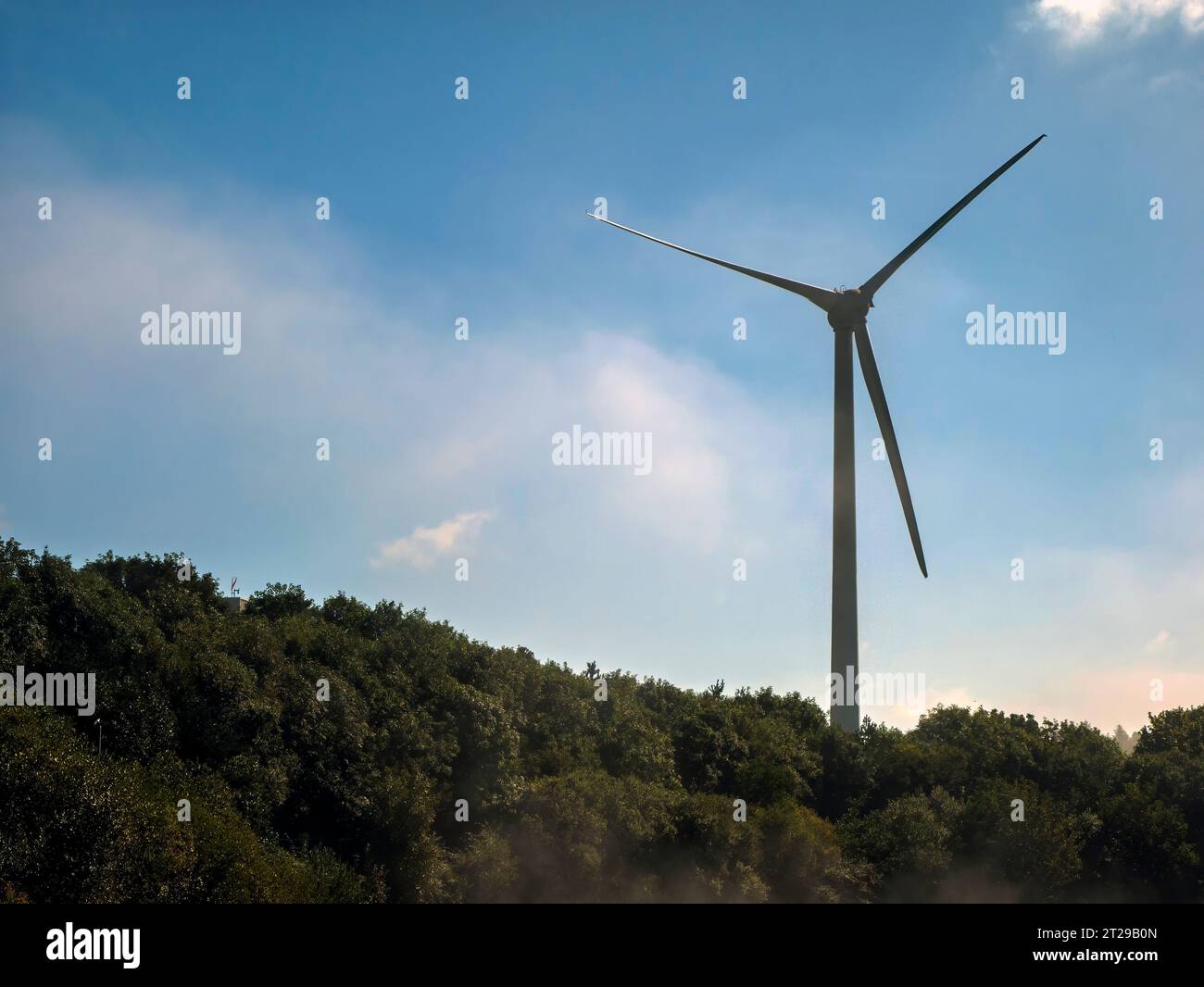 Wind power plant rotor close view. Windpower generator. Green energy ...