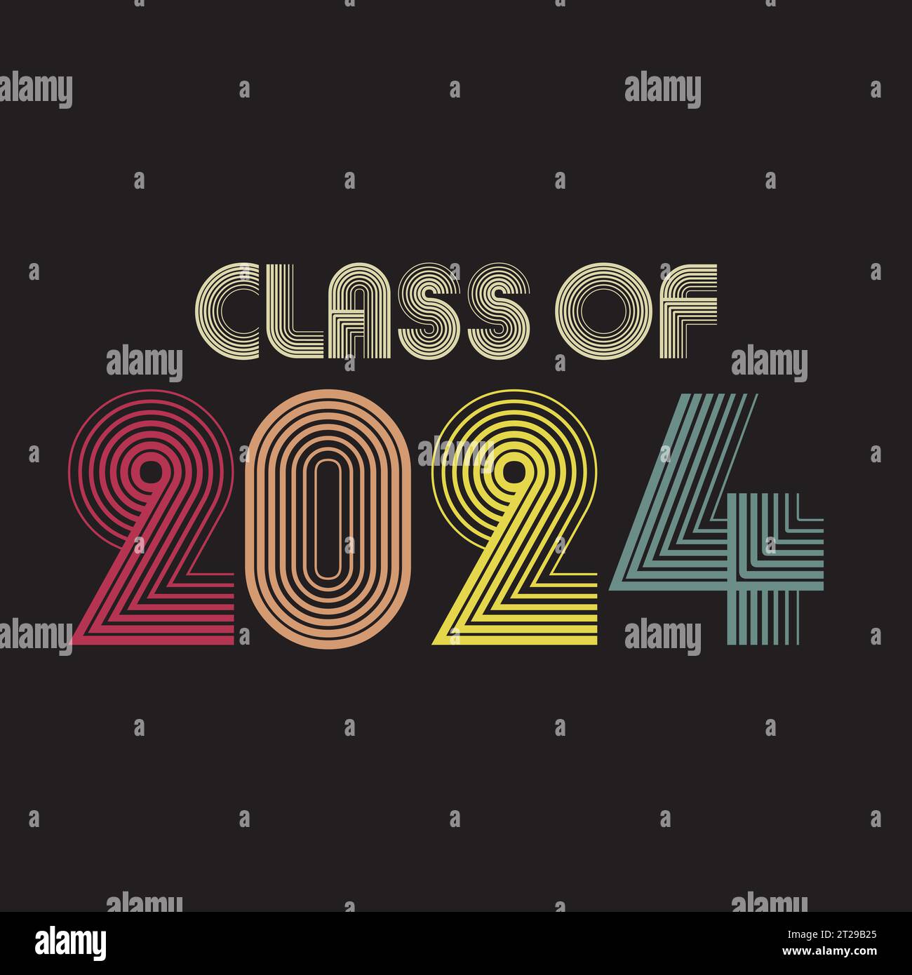 Class of 2024. vintage style Lettering Vector illustration Stock Vector ...