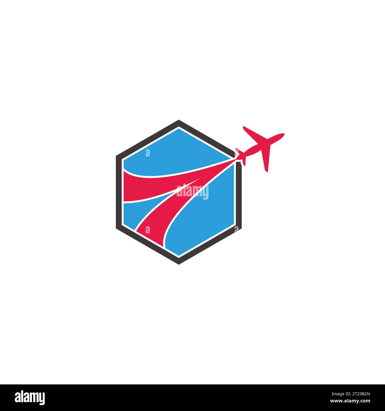 colorful jet plane hexagonal simple logo vector Stock Vector Image ...