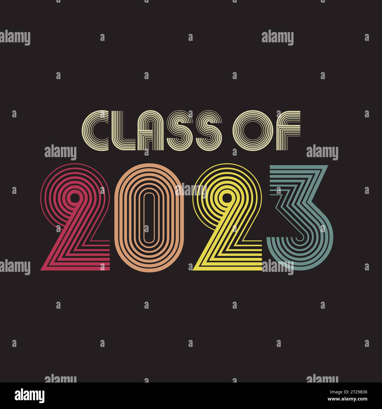 Class of 2023. vintage style Lettering Vector illustration Stock Vector ...