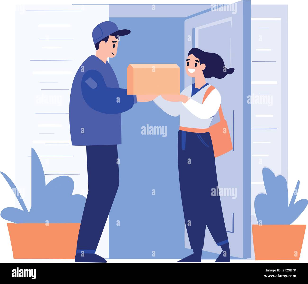 Man Passing Box Stock Vector Images Alamy