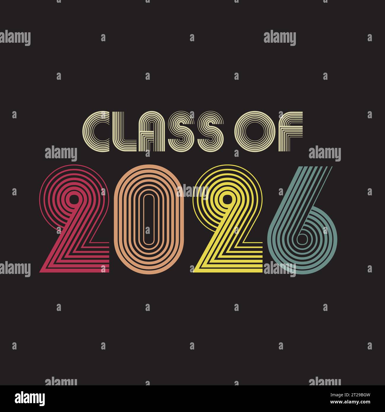 Class of 2026. vintage style Lettering Vector illustration Stock Vector ...