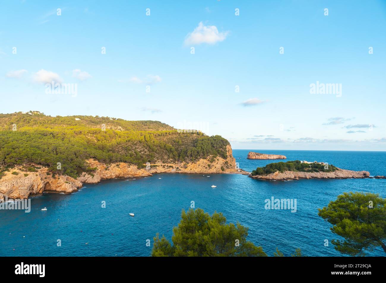 San Miguel de Balansat beach in the port of San Miquel in Ibiza Stock ...