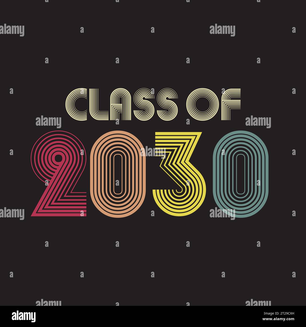 Class of 2030. vintage style Lettering Vector illustration Stock Vector ...