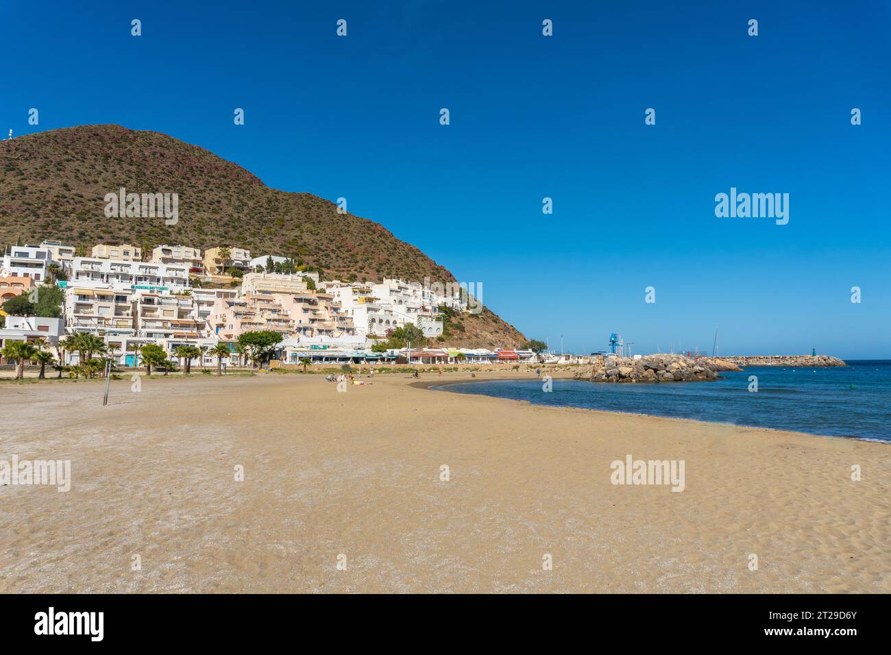 San Jose beach in the town of Nijar, Almeria. Andalusian coast in Cabo ...