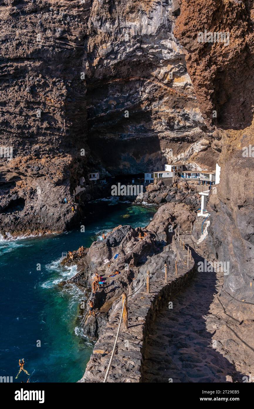 Path to the cave in the town of Poris de Candelaria on the north-west ...