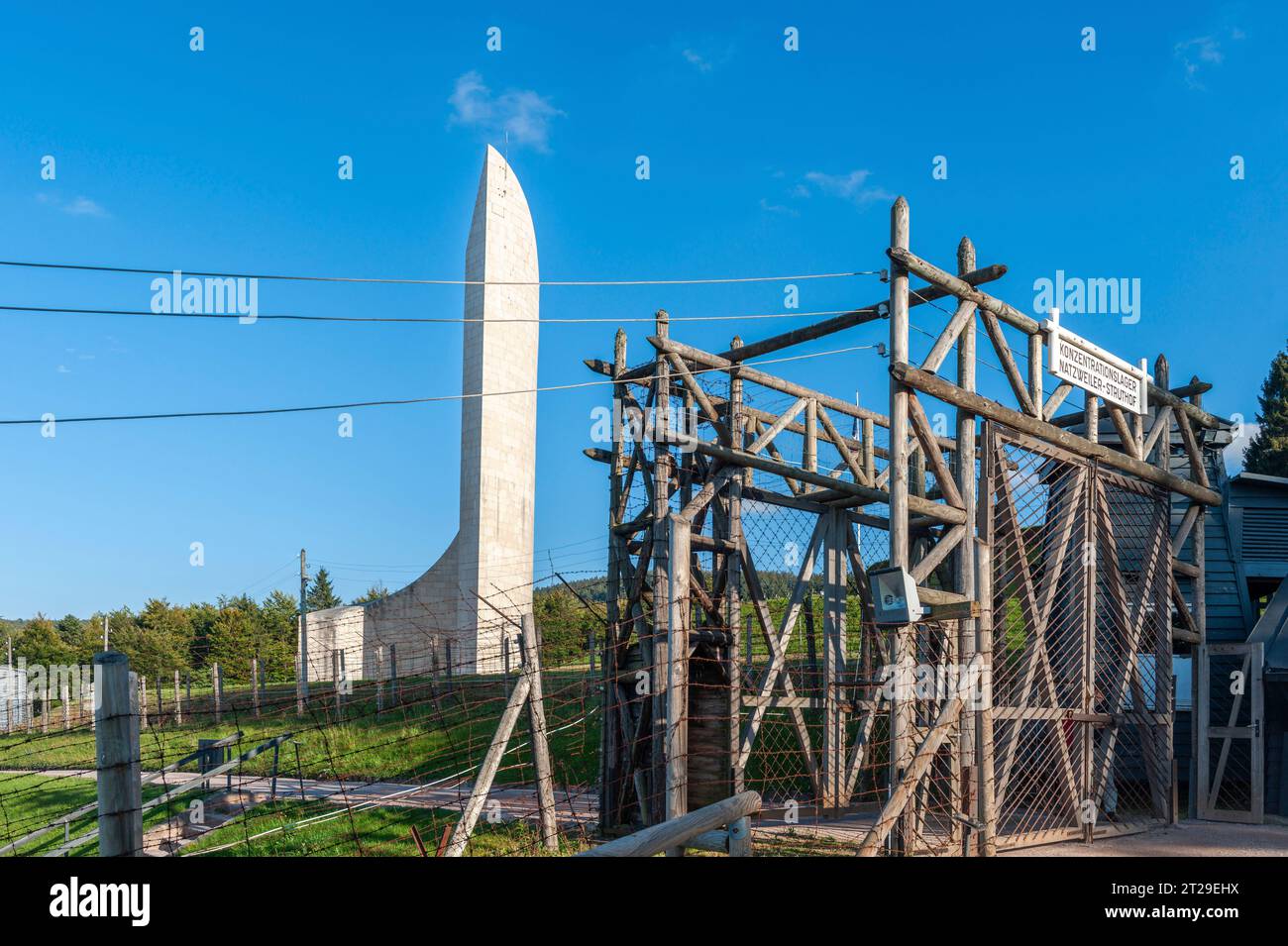 Entrance area of the former Natzweiler-Struthof concentration camp ...