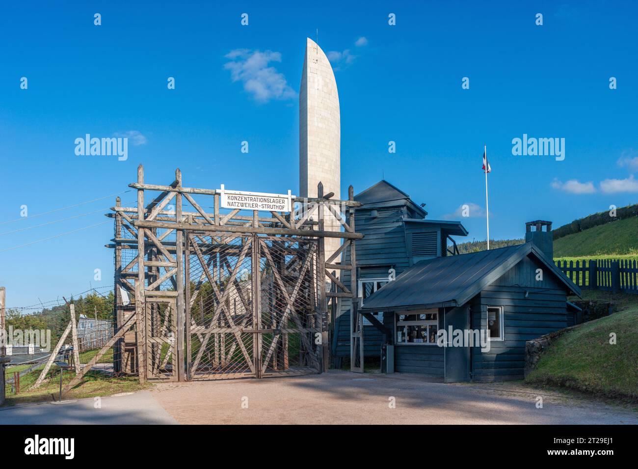 Entrance area of the former Natzweiler-Struthof concentration camp ...