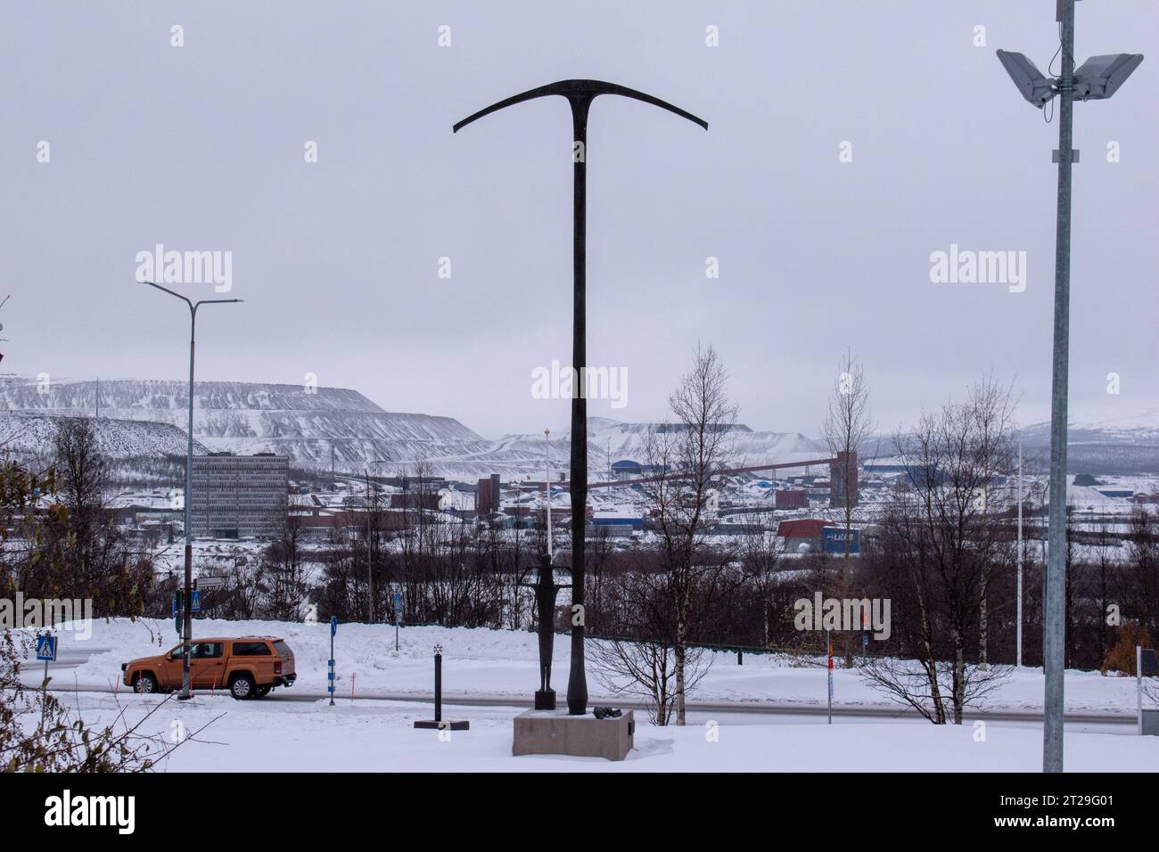 The old city in Kiruna, Norrbotten in Swedish Lapland. Photographed 17 ...
