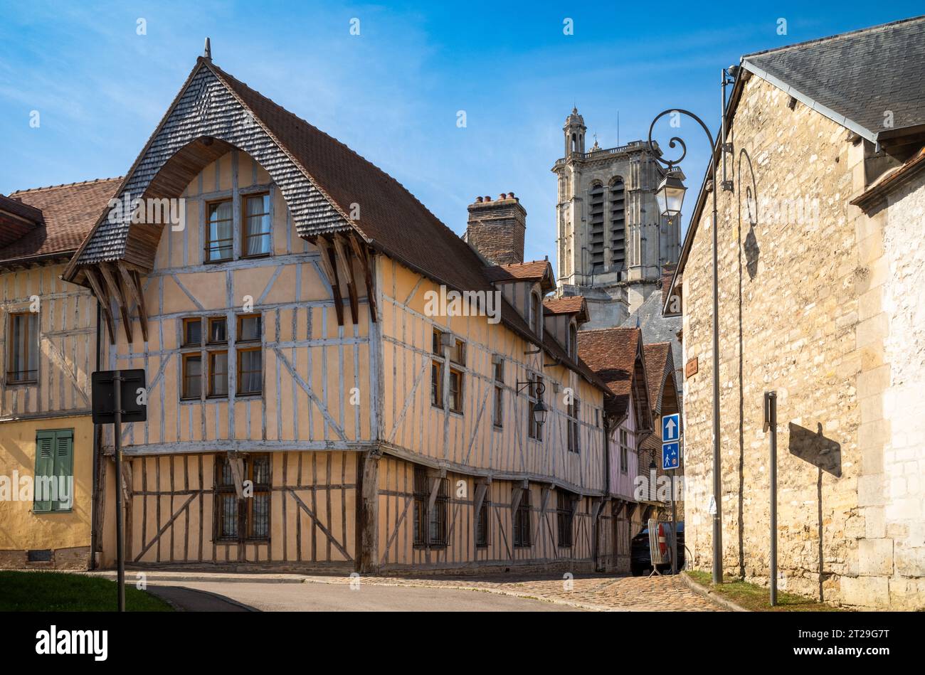Well preserved traditional ancient medieval houses next to the ...