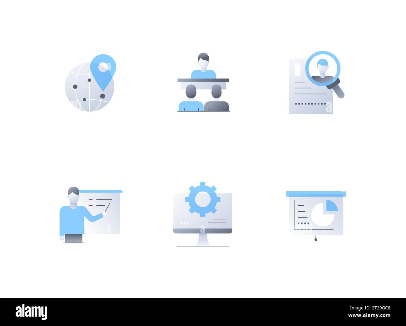 Statistics and reporting - flat design style icons set Stock Vector ...