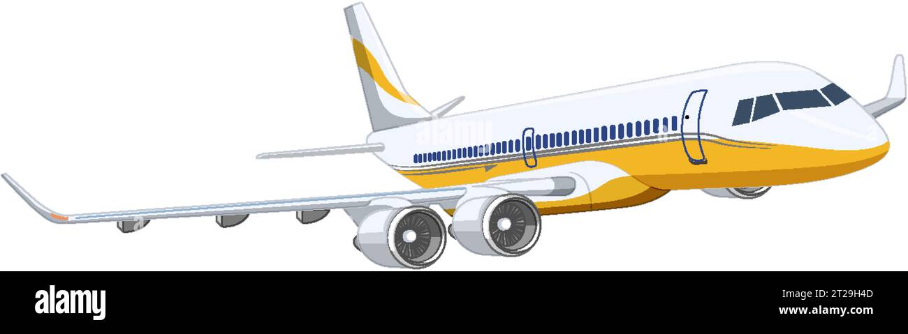 A vector cartoon illustration of a commercial airline plane flying ...