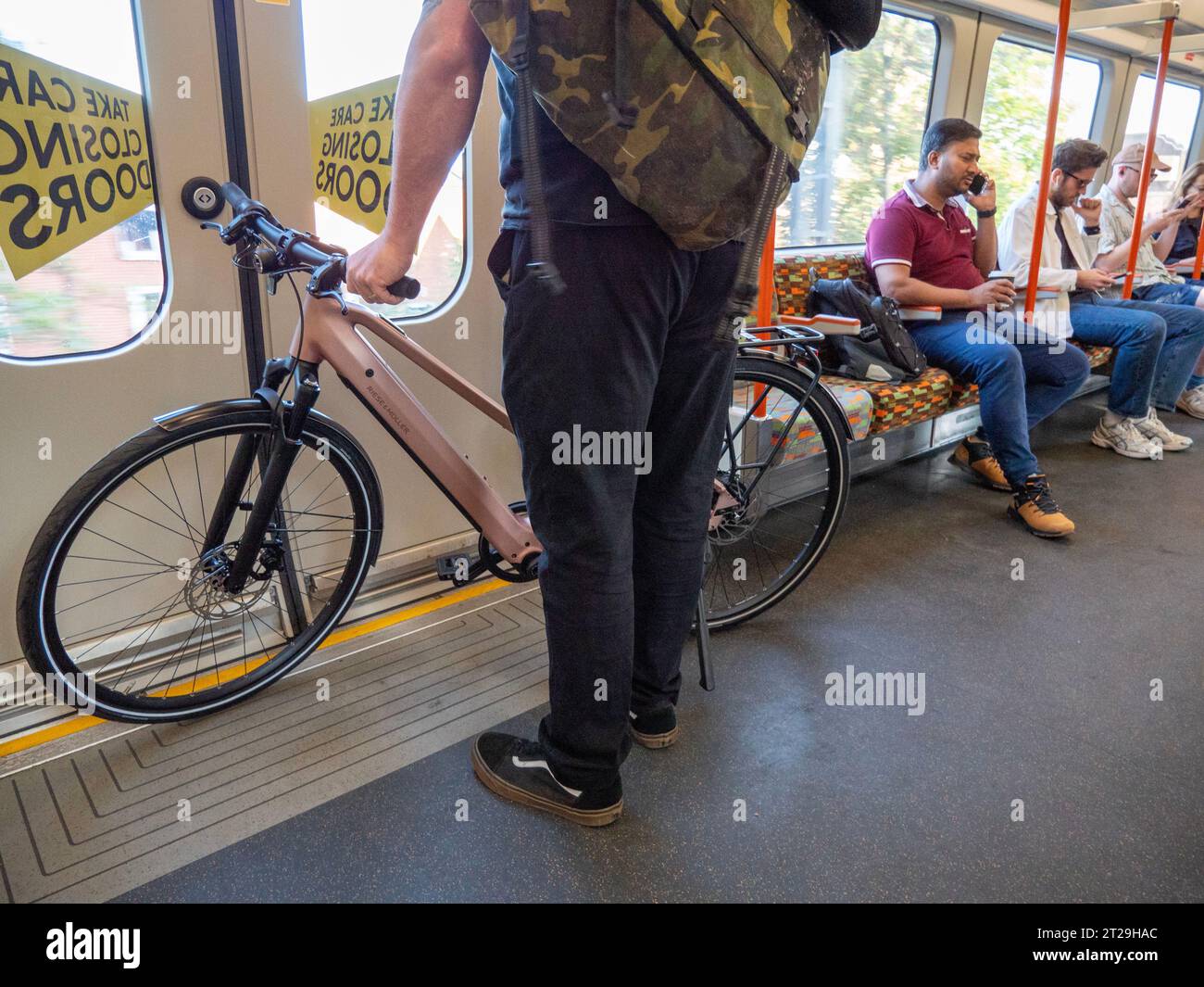 Bicycles on trains. Riese and Muller Electric e-bike on TFL London ...