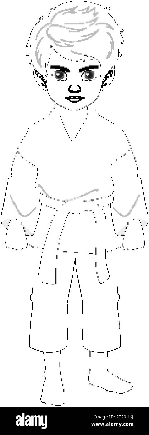 A cartoon illustration of a boy wearing a judo sport outfit Stock ...