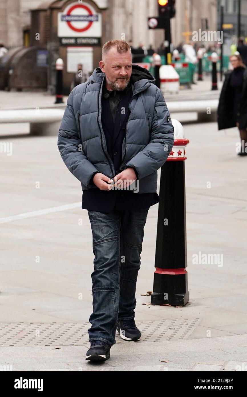 Simon Parry arrives at City Of London Magistrates' Court, where he is ...