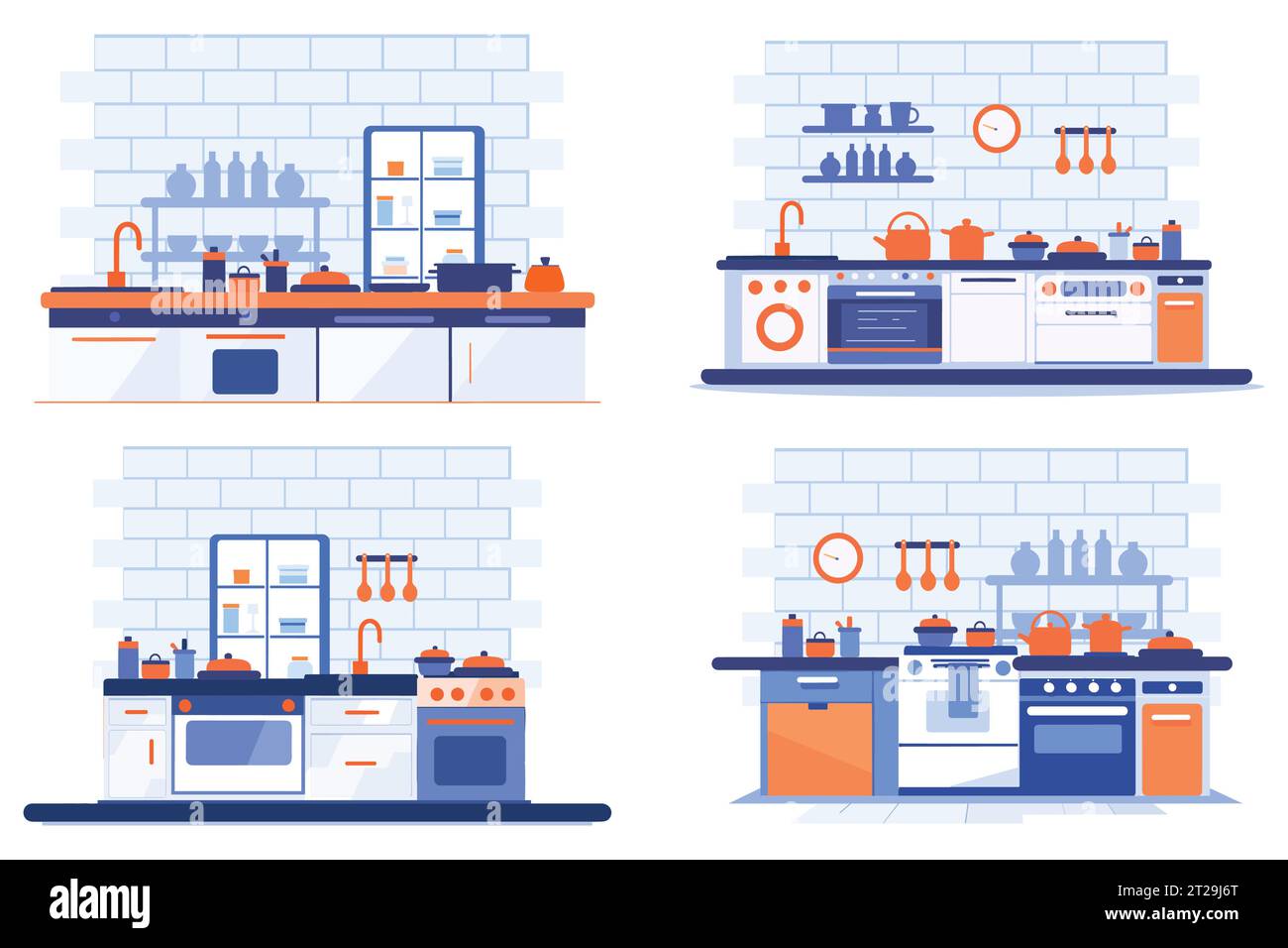 Hand drawn kitchen in Stock Vector Images - Alamy