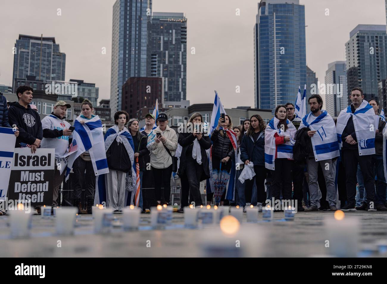 Seattle, United States. 17th Oct, 2023. A moment of silence as ...