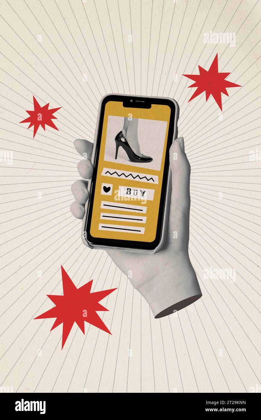 Collage photo advertisement smartphone device message notification ...