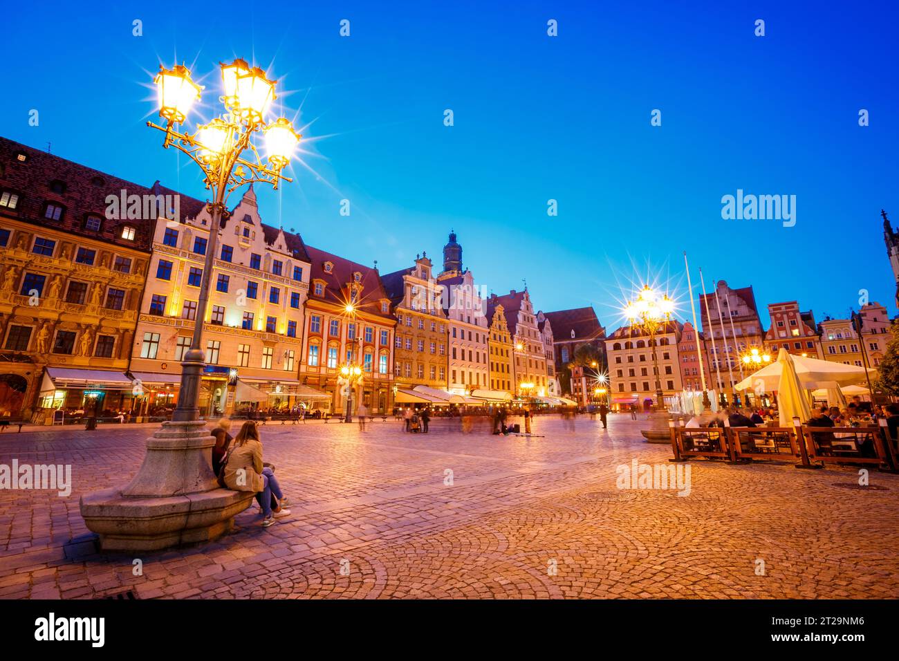 Stunning image of ancient city. Location place Wroclaw Market Square ...