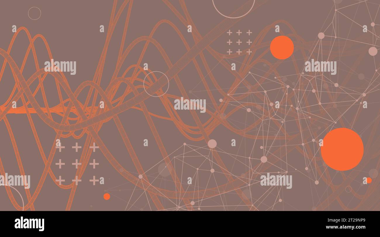 Vector abstract background with a wireframe dynamic pipes, line and ...