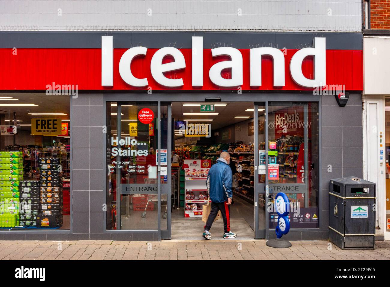 The Iceland supermarket on The High Street in Staines-upon-Thames in ...