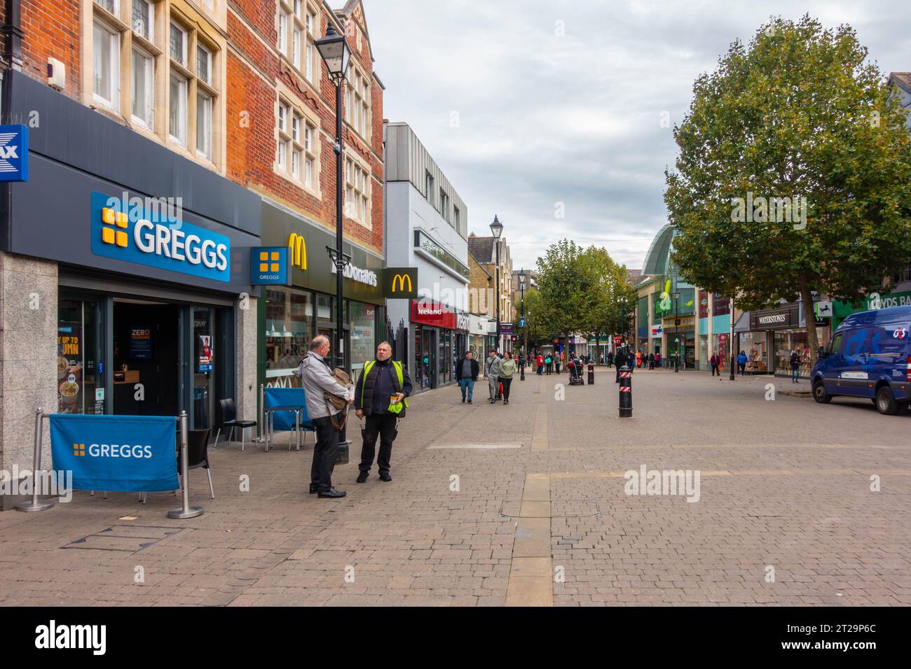 A view along The High Street in Staines-upon-Thames in Surry, UK Stock ...