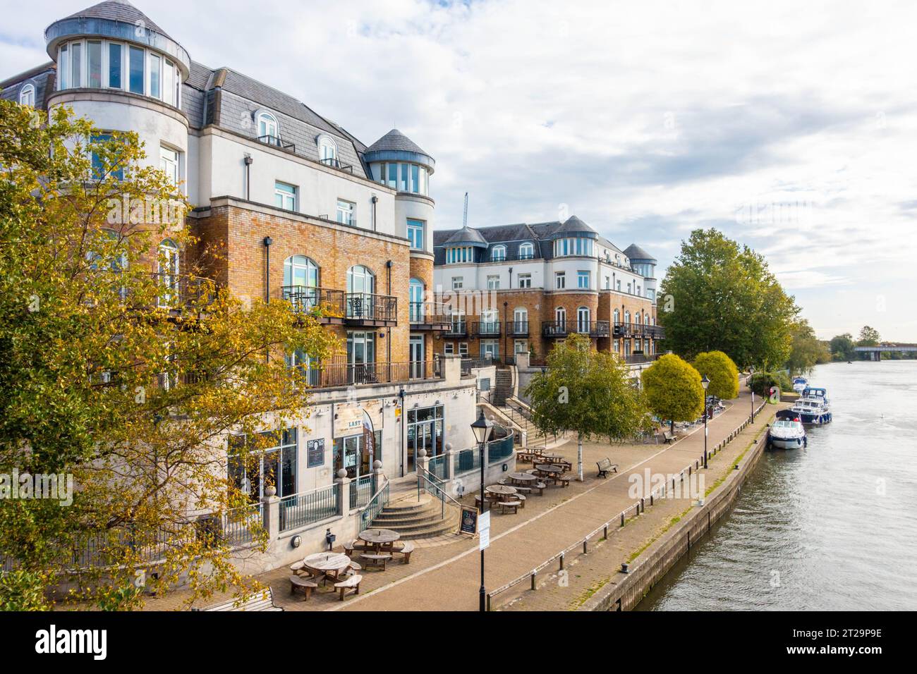 A view down The River Thames taken from Staines Bridge in Staines-upon ...