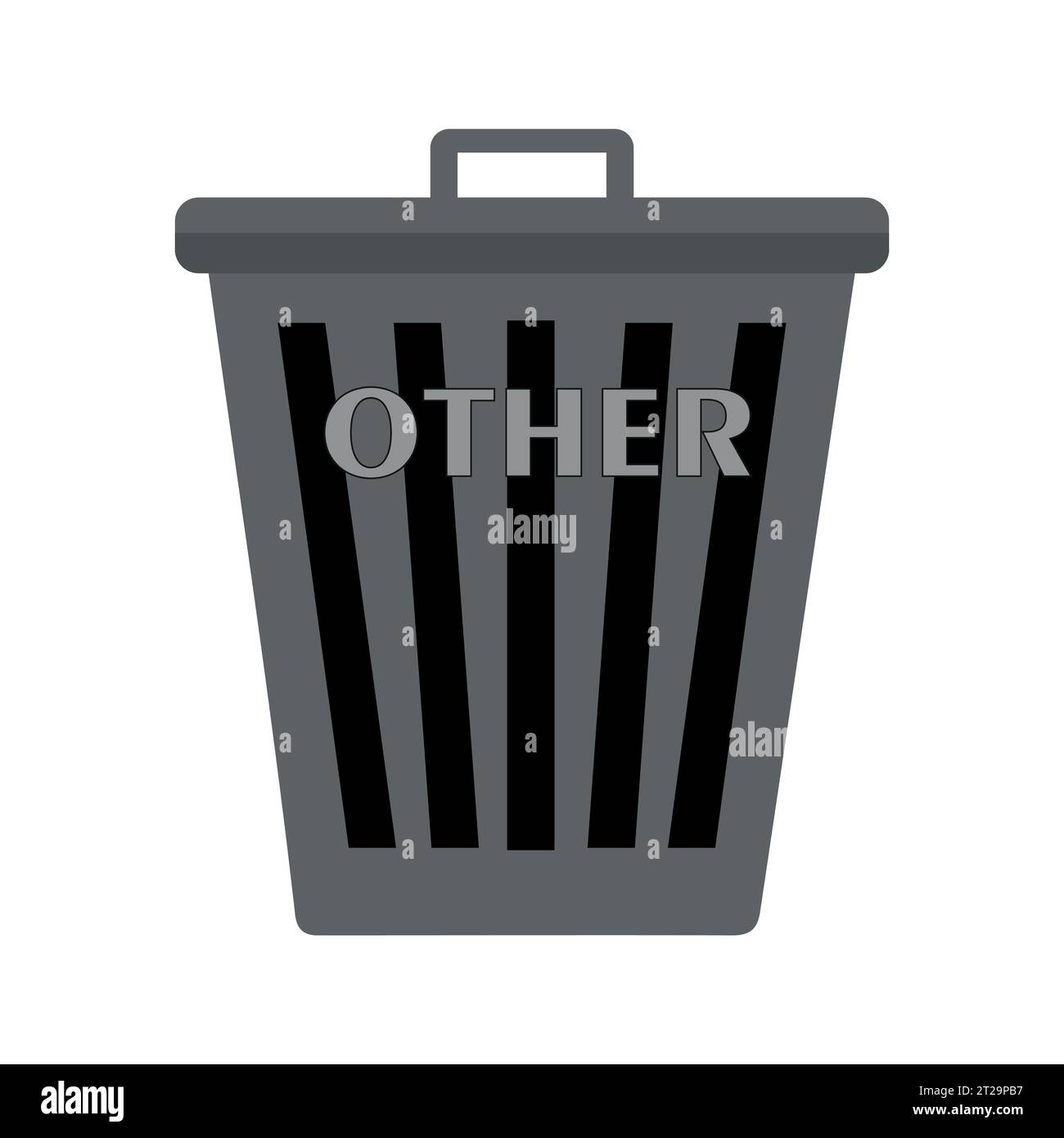 Trash can icon. Flat vector illustration of Garbage bin isolated on ...