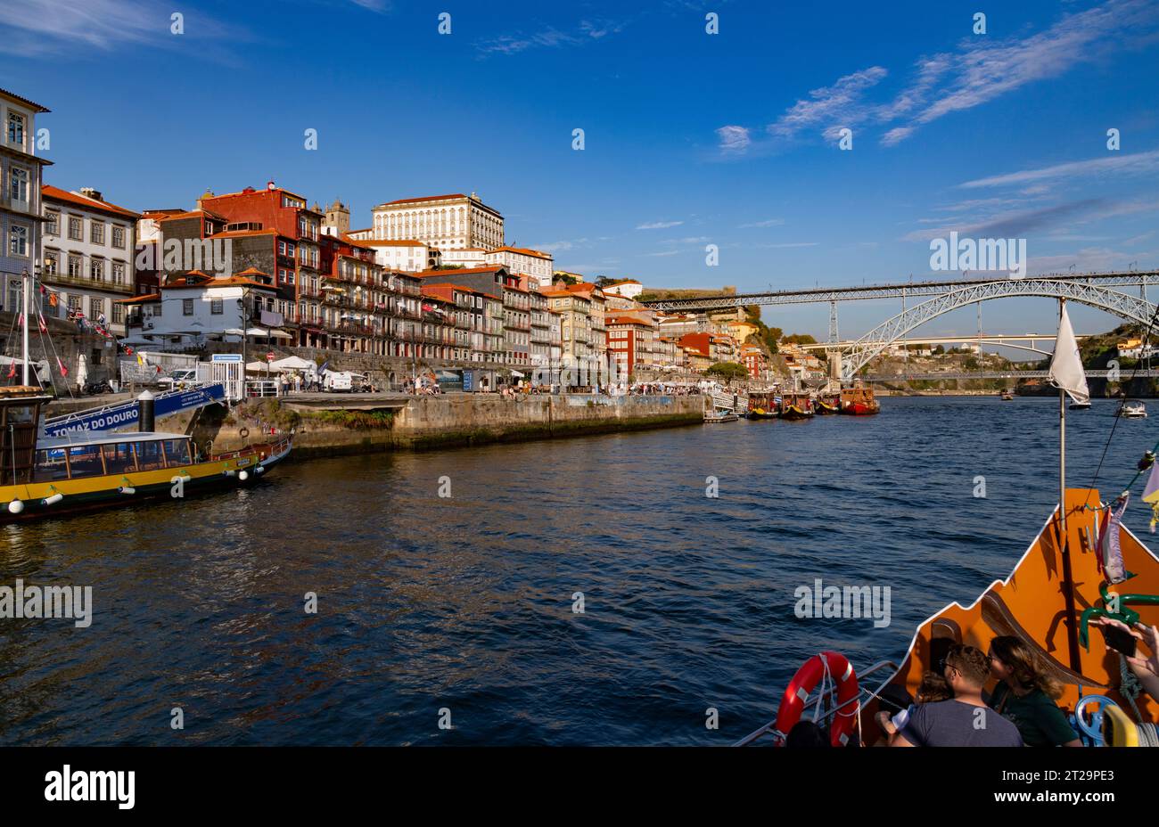 Cais da Ribeira from a 6 Bridges boat trip on the River Douro, Porto ...