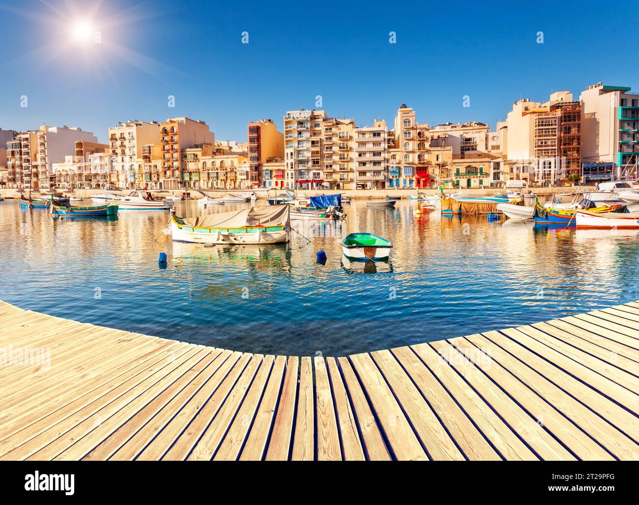 Colorful traditional fishing boats. Location place Malta island, Europe ...