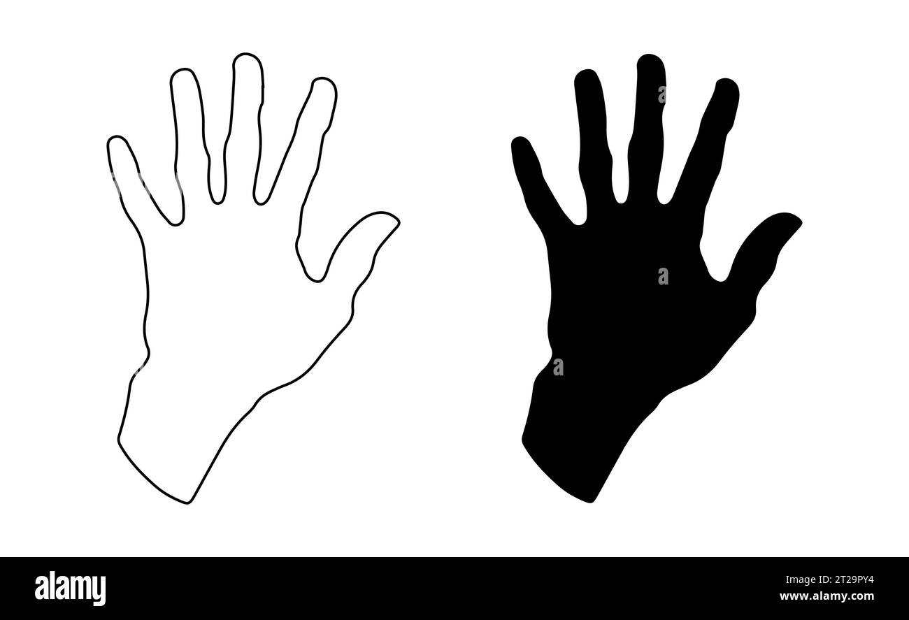 Human handprint. Adult handprint. Human fingers and palm of hands ...