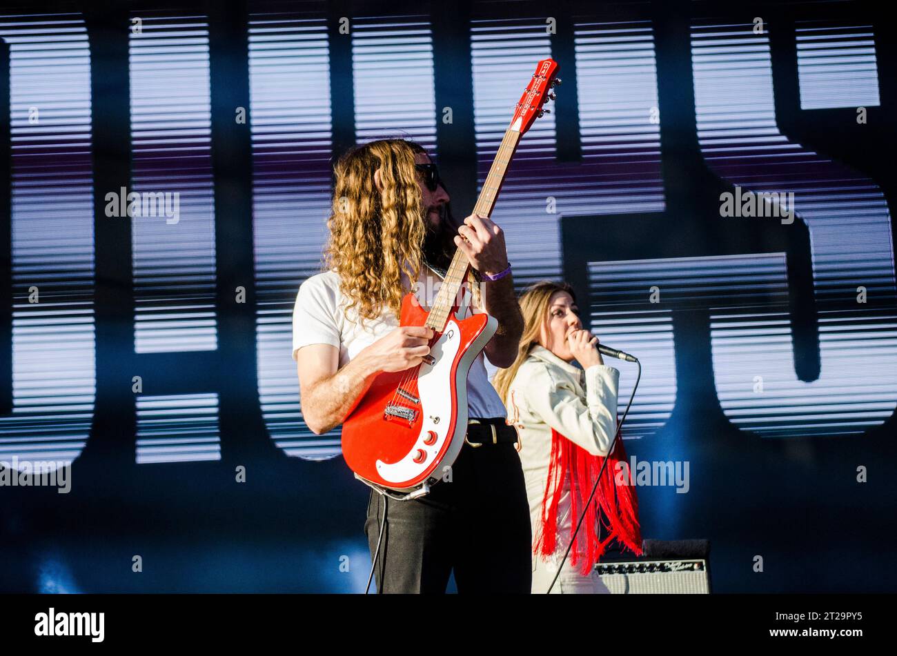 Zack Anderson and Elin Larsson of Blues Pills performing at Release ...