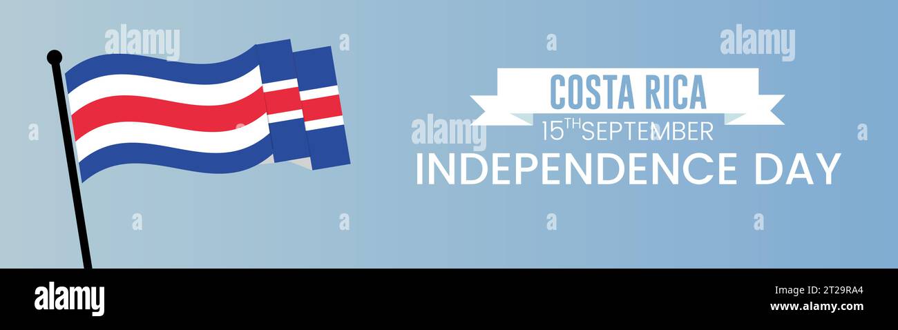 costa rica happy National day celebration banner vector illustration ...