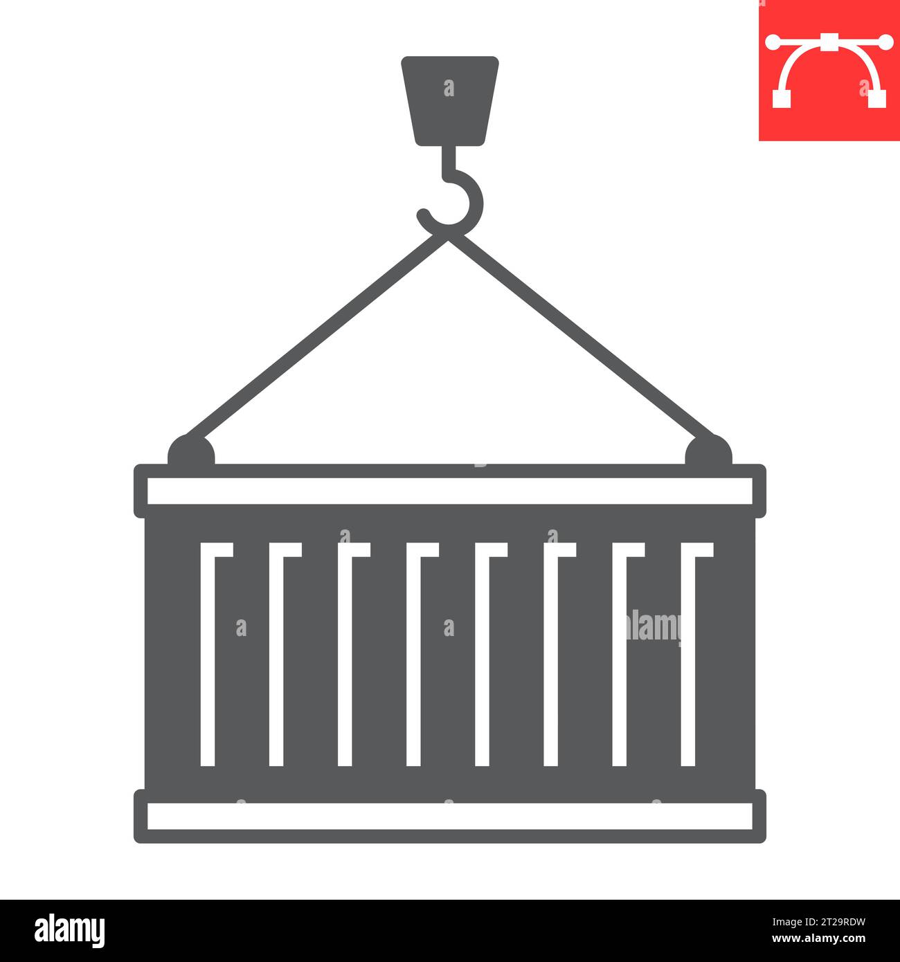 Container glyph icon, logistic and shipping service, cargo container ...