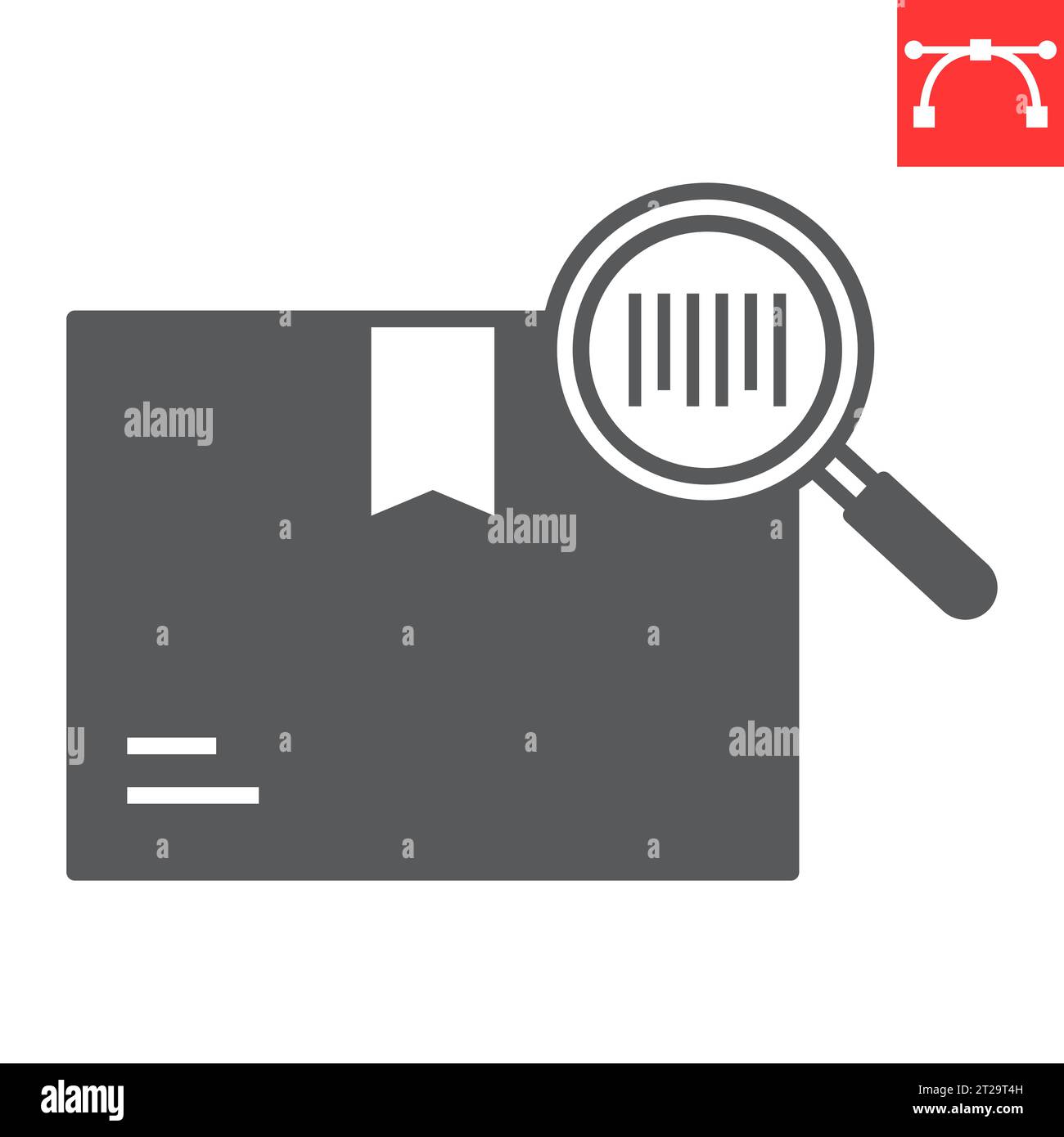 Tracking Parcel glyph icon, magnifier and find, barcode tracking vector ...