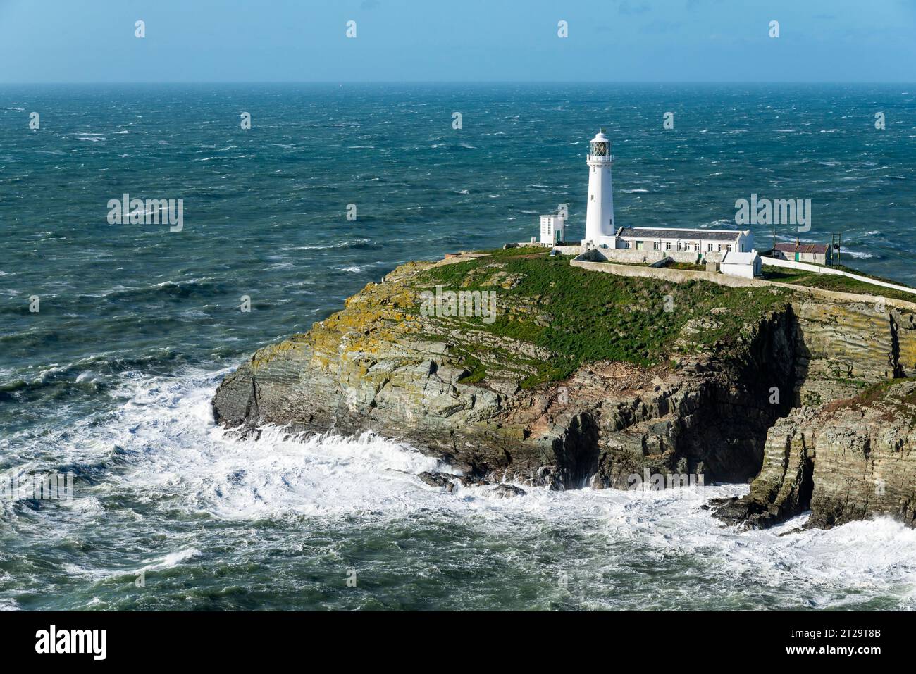 South Stack Lighthouse near Holyhead on the coast of Ynys Mon (Anglesey ...