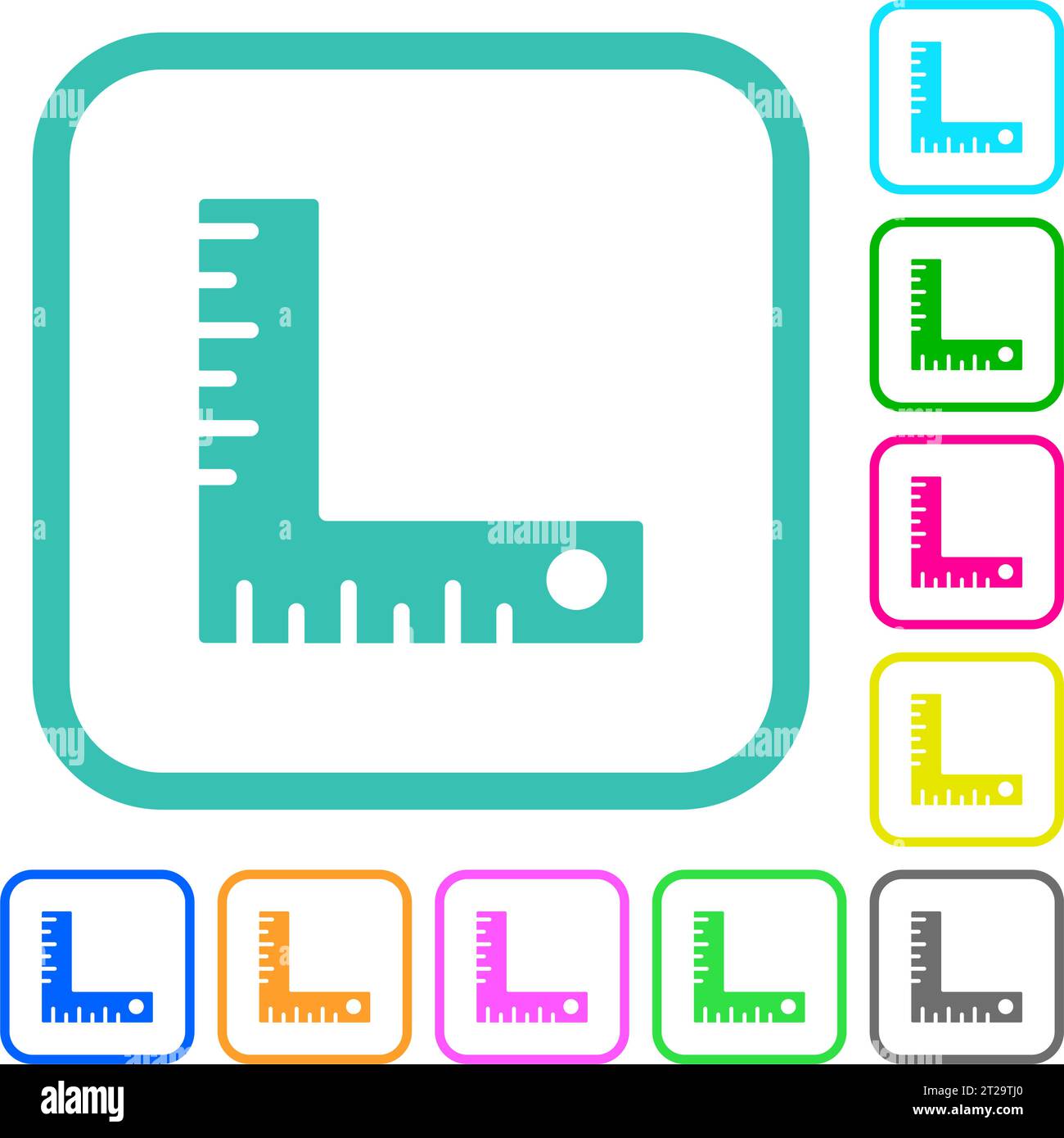 measurement tool solid vivid colored flat icons in curved borders on ...