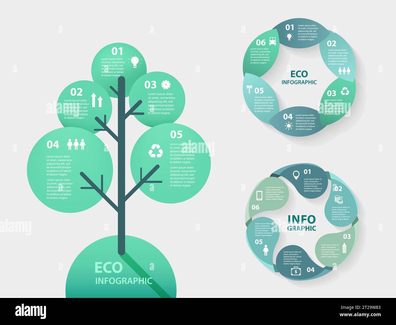 Vector circle nature infographic. Tree template for eco diagram, graph ...