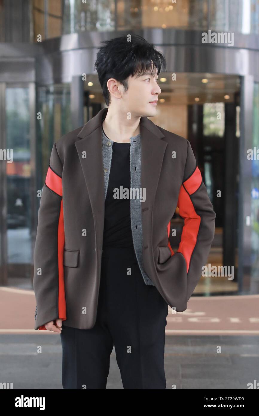 Chinese actor, singer, businessman, and model Huang Xiaoming appears at ...