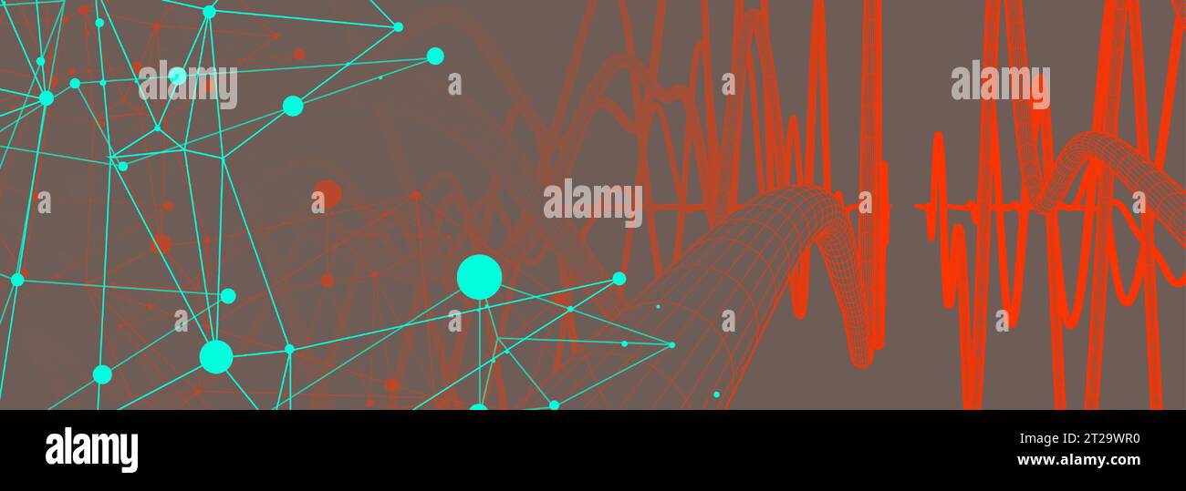 Vector abstract background with a wireframe dynamic pipes, line and ...