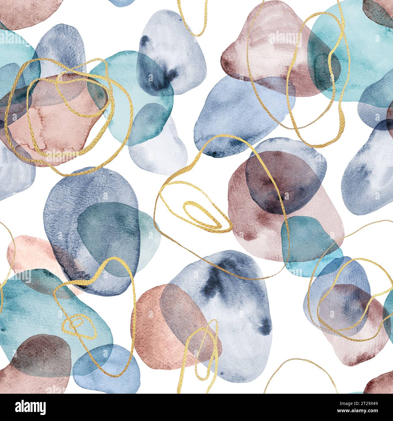 Abstract watercolor stains and forms multicolor background. Hand drawn ...