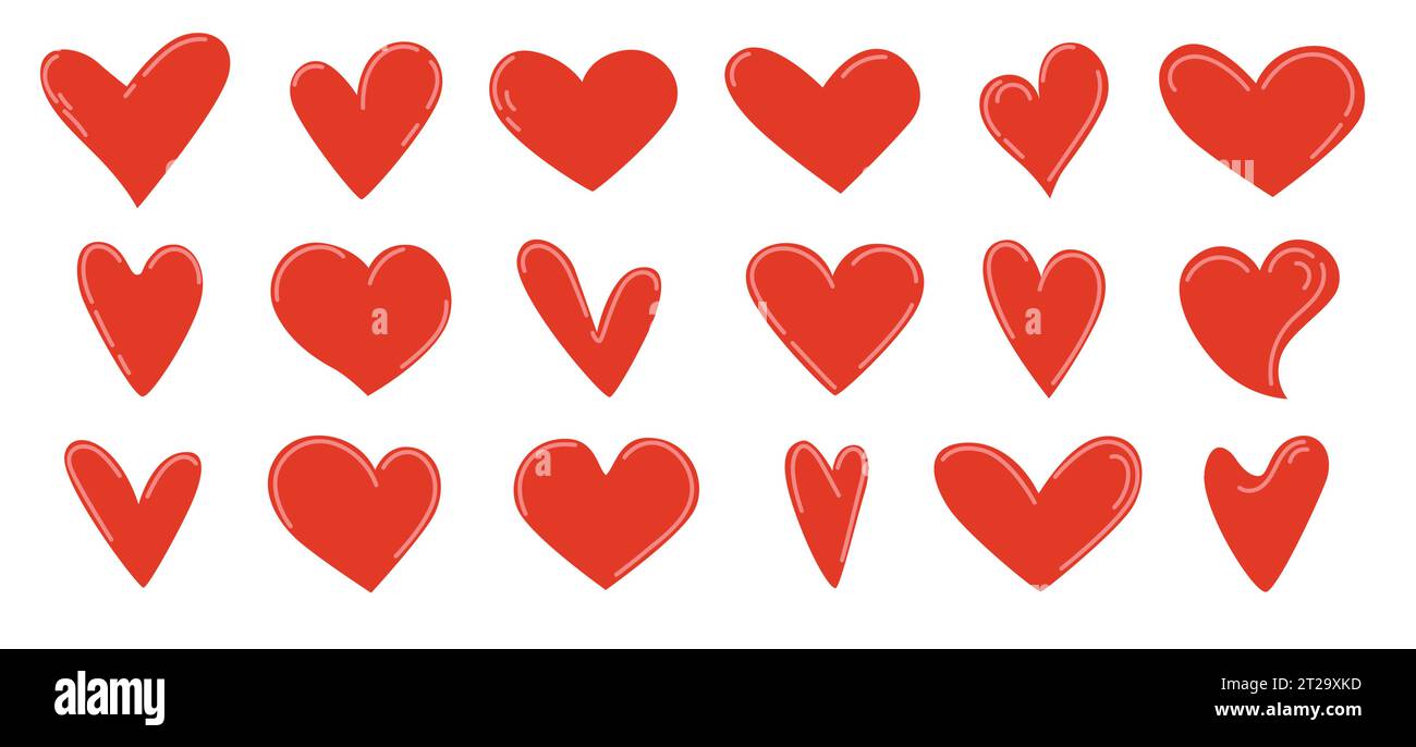 Set different shapes heart Stock Vector Images - Alamy