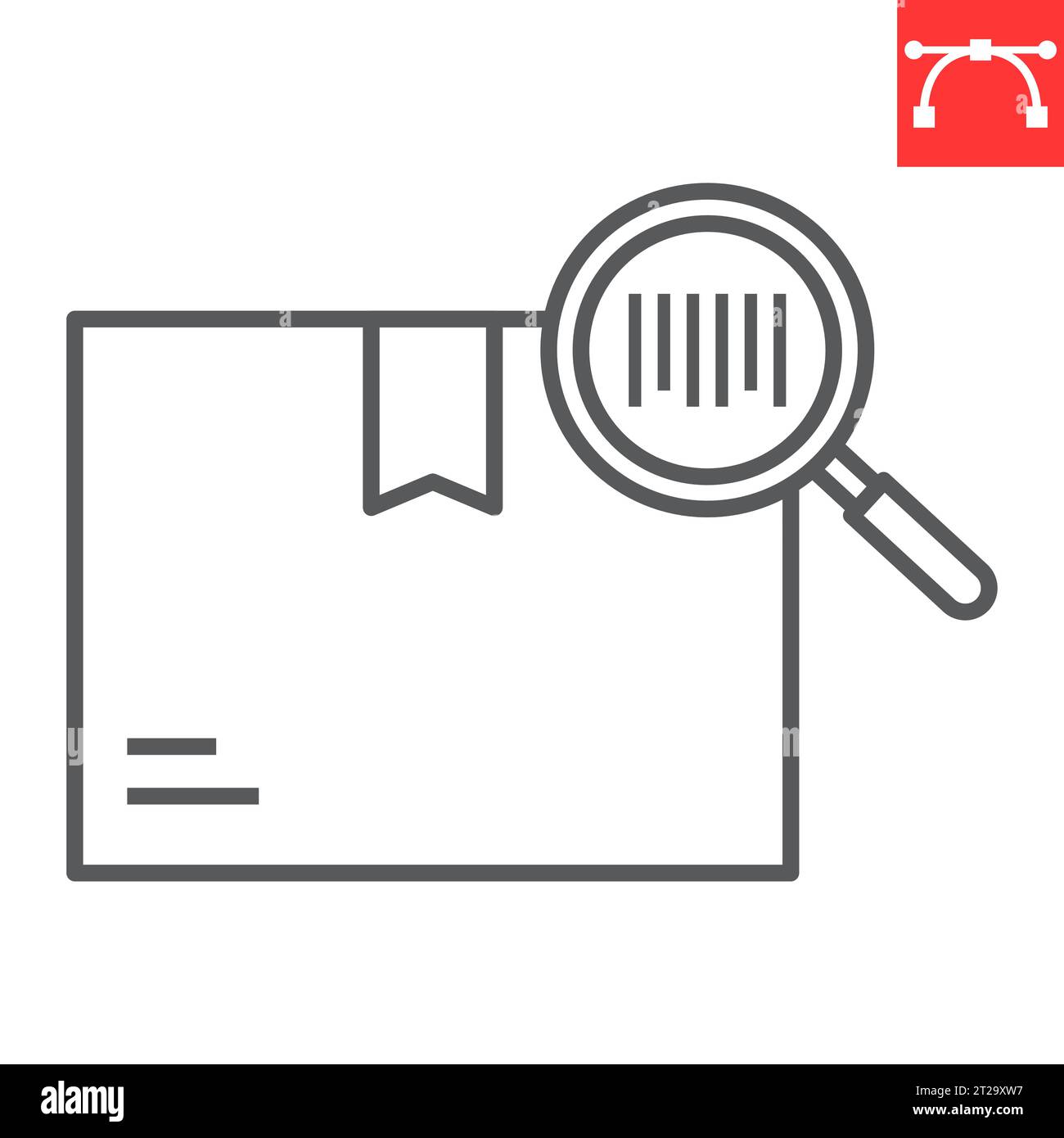Tracking Parcel line icon, magnifier and find, barcode tracking vector ...