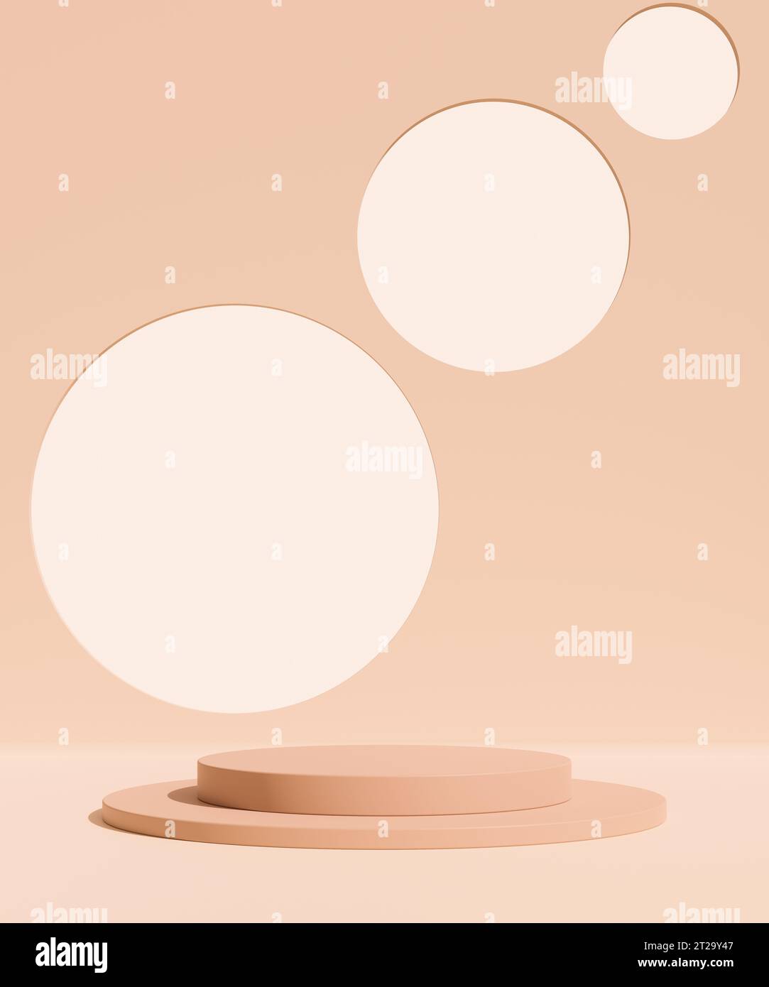 Empty round podium, modern pedestal and platform, stand stage, cylinder ...